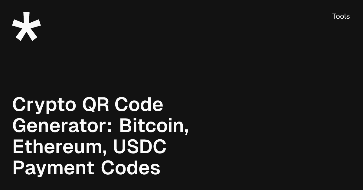 Crypto QR Code Generator: Bitcoin, Ethereum, USDC Payment Codes | Spark