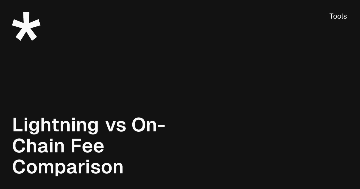 Lightning vs On-Chain Fee Comparison | Spark